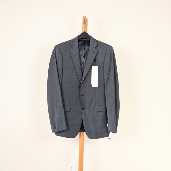 Calvin Klein | Suits & Blazers | Calvin Klein Grey Woolblend Sharkskin ...